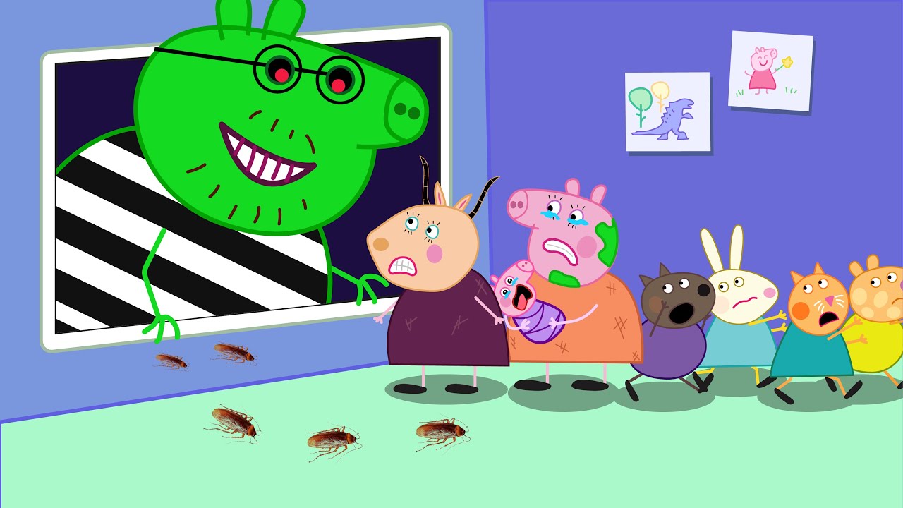 Zombie Apocalypse, Daddy Pig Turns Into GIANT Zombie At The Pig House ...