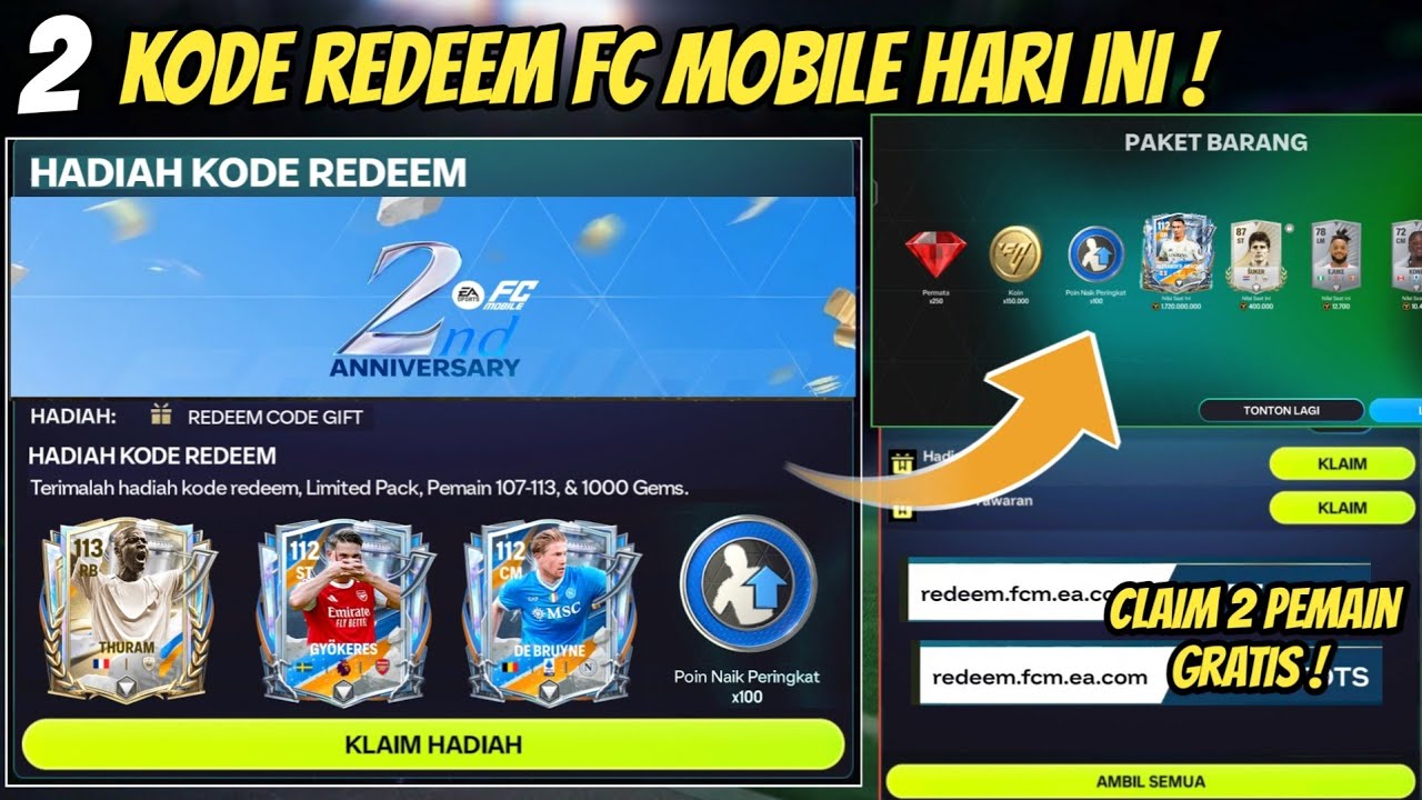 2 KODE REDEEM TERBARU FC MOBILE HARI INI CLAIM PEMAIN ICON GRATIS BOCORAN EVENT CONMEBOL FC ...
