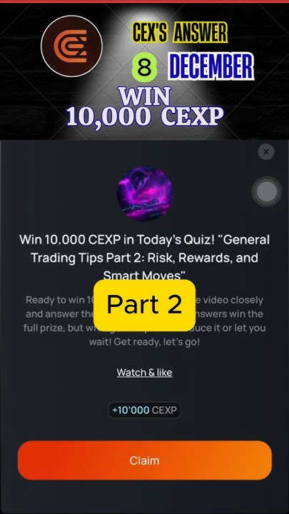 CEX Quiz Answers 8 DECEMBER |Part 2 #CEXIO #CryptoQuiz #CEXIOQuiz #CollectiveSuccess - YouTube