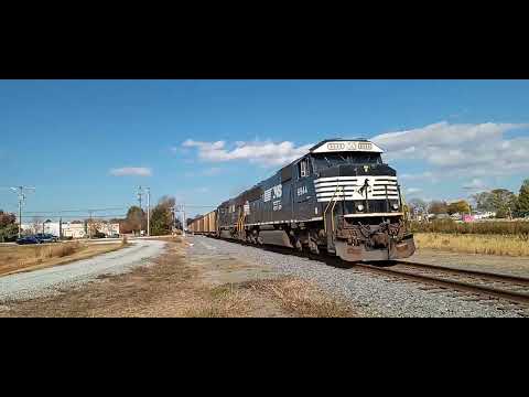 NS K64 accelerating southbound through Mount Pleasant on 11-1-24 w/ NS 6944's distinct K5LLA ...