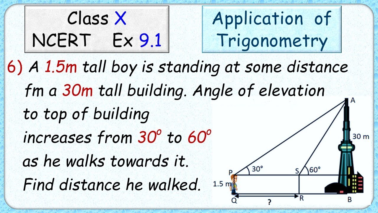 Ex:9.1 - Q.6) A 1.5m tall boy is standing at some distance from 30m ...