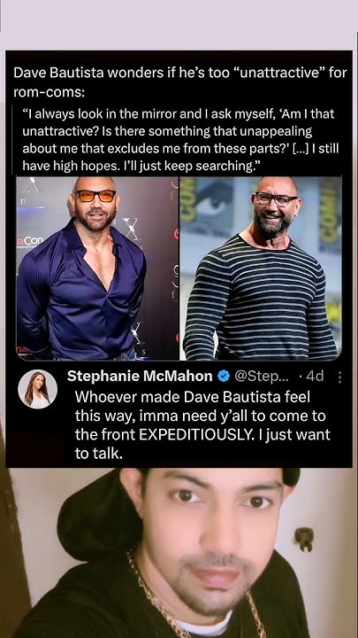 Dave Bautista wonders if he's too unattractive for rom-coms - YouTube