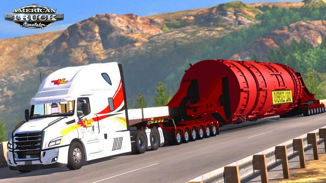 American Truck Simulator - 12 Axle Oversize Load Mod - YouTube