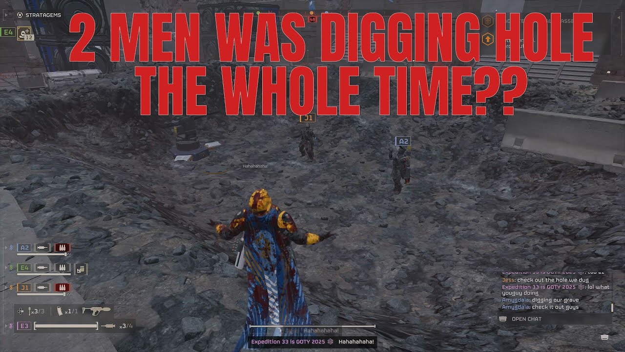 Helldivers 2 mission was too easy that 2 men was digging hole the whole ...