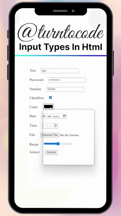 Most Useful Input Tag Types In HTML || Tips & Tricks || @turntocode - YouTube