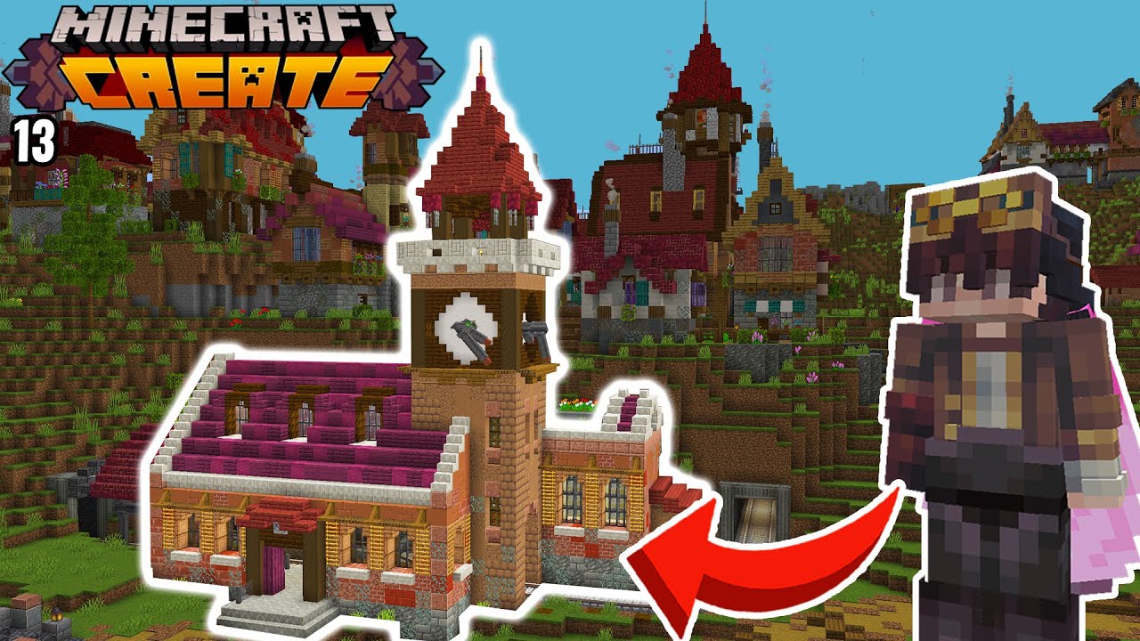 Building a TRAIN STATION using Minecraft Create - YouTube