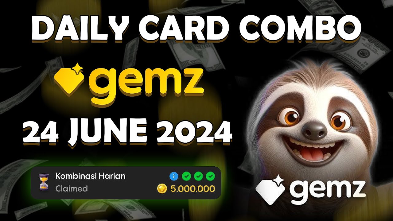 Gemz Daily Combo Card 24 June 2024 - 1000% Real Combo Card Today - YouTube