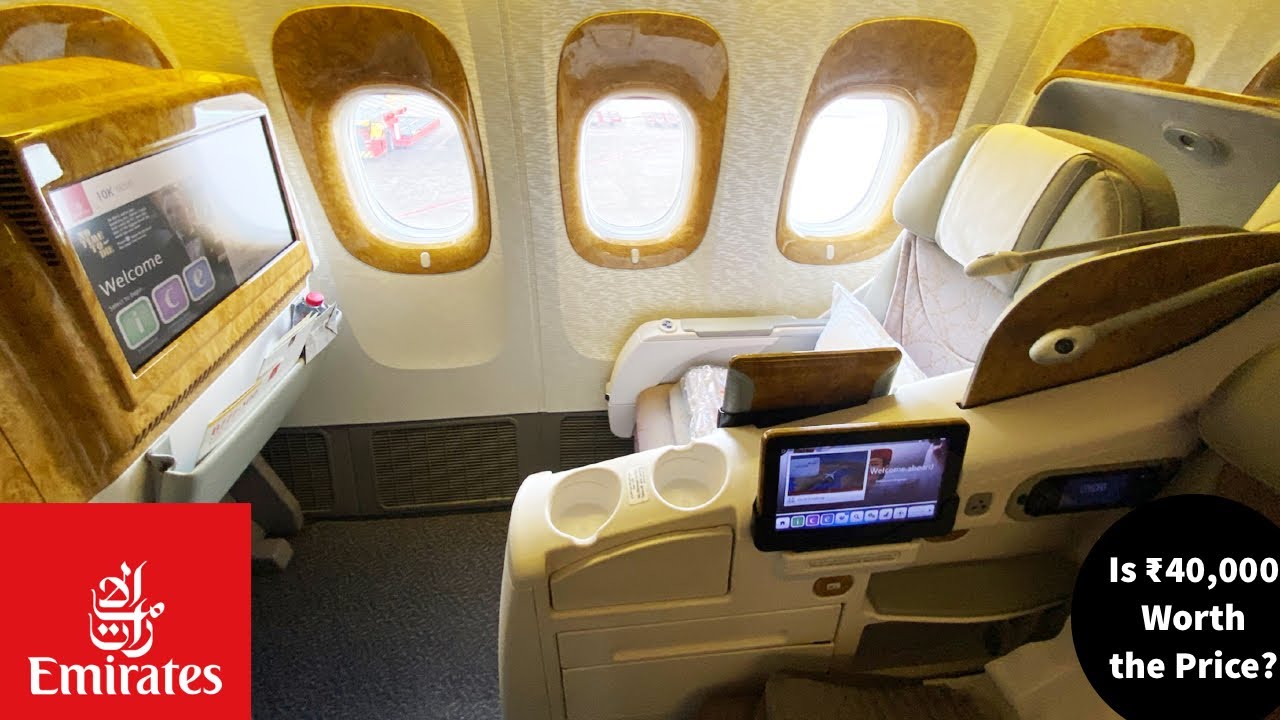 Dubai to India on Emirates Business Class - YouTube