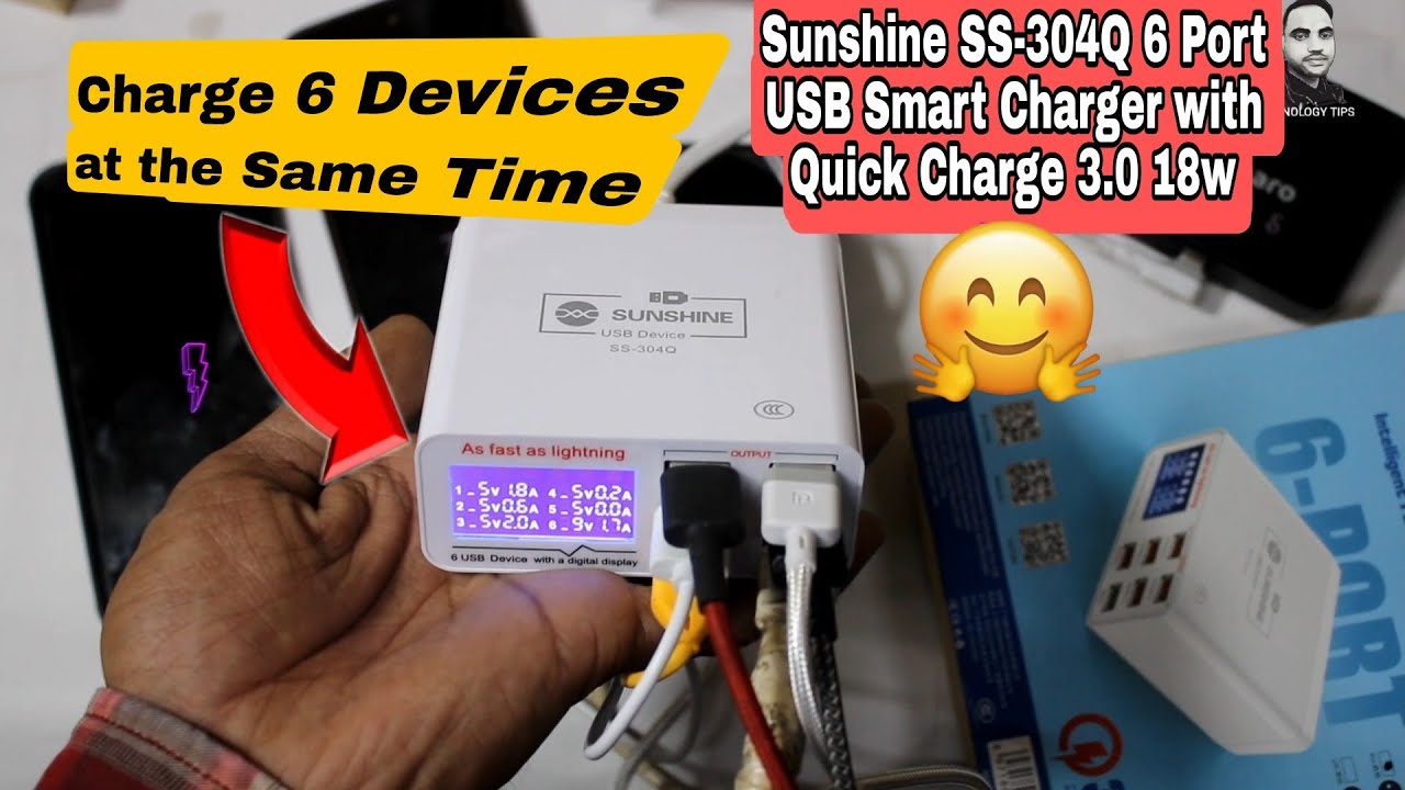 Sunshine 6 Port USB smart charger & 18w Quick Charge 3 0 Vol to mpr ...