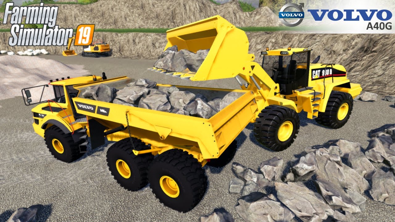 Farming Simulator 19 - VOLVO A40G Mining Dump Truck Loading Large ...