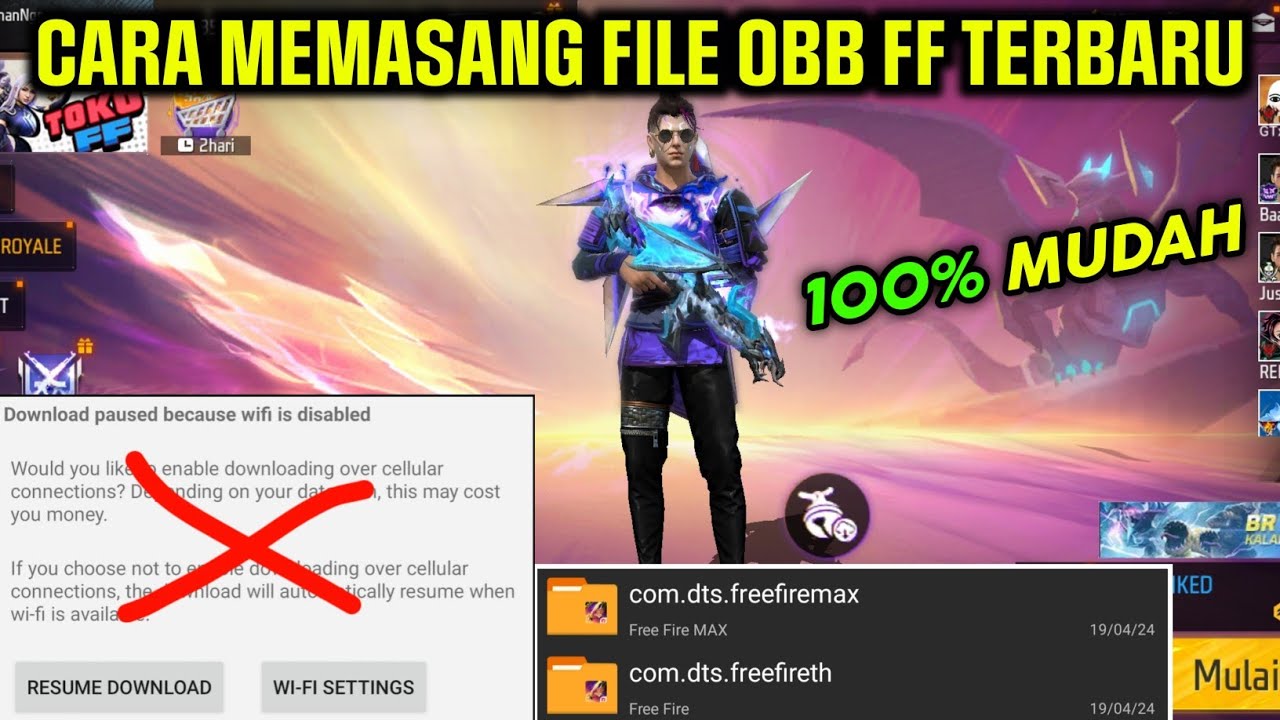 CARA MEMASANG FILE OBB FREE FIRE UPDATE TERBARU - YouTube