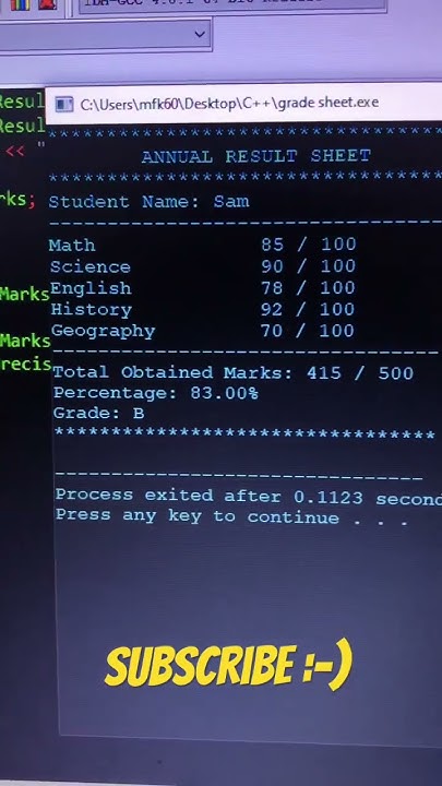 Annual Result Ide Dev C Cppprogramming Youtube
