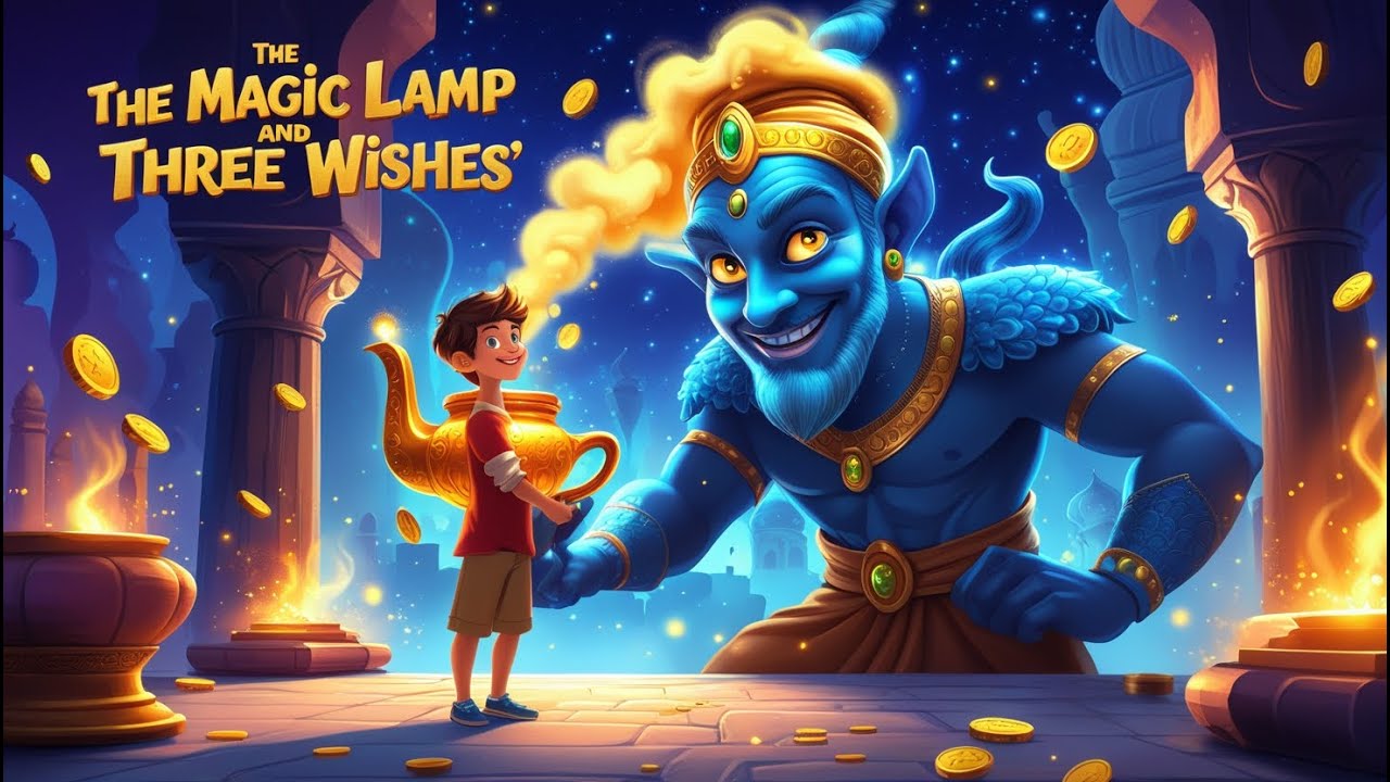 The Magic Lamp and Three Wishes | A Magical Story for Kids - YouTube