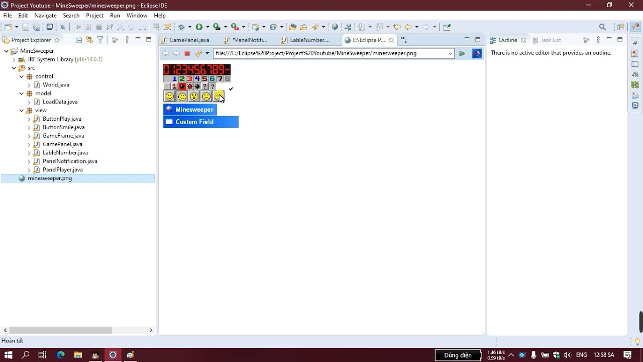 Game Dò Mìn (Minesweeper) JAVA - #10 Xử lý Panel Hiển thị thông tin P.2 ...