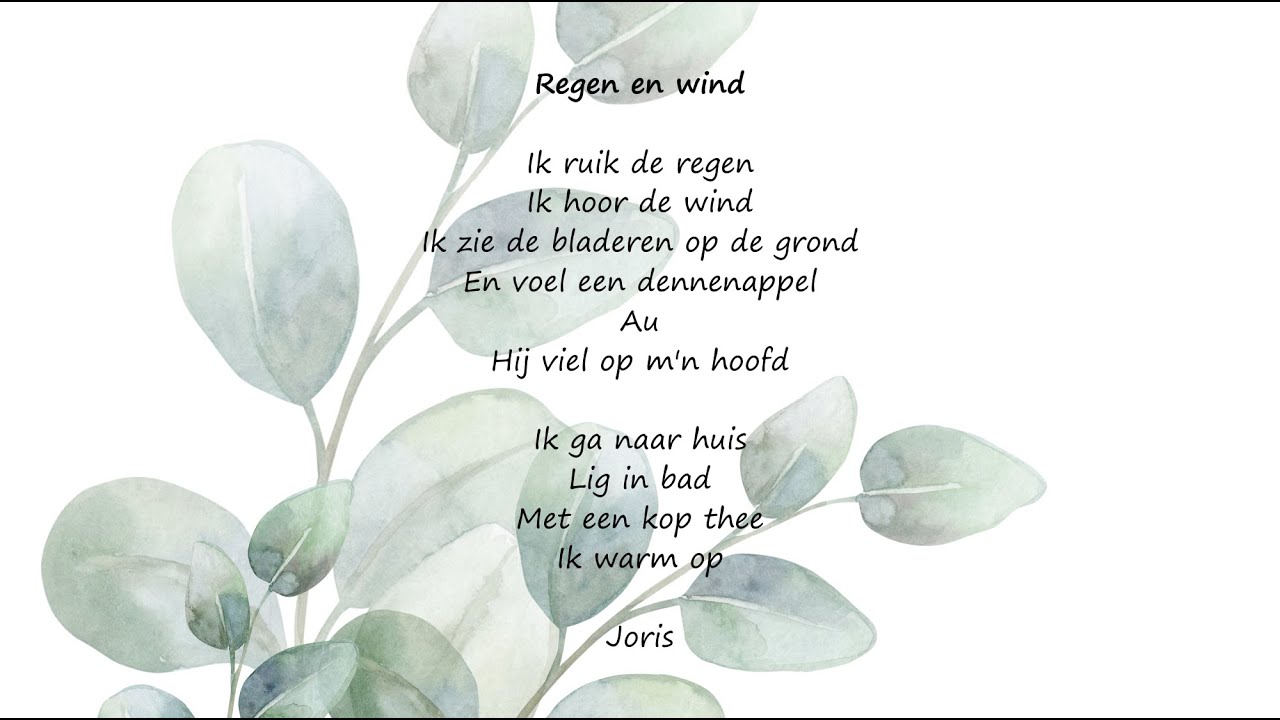 Gedicht "Regen en wind" van Joris - YouTube