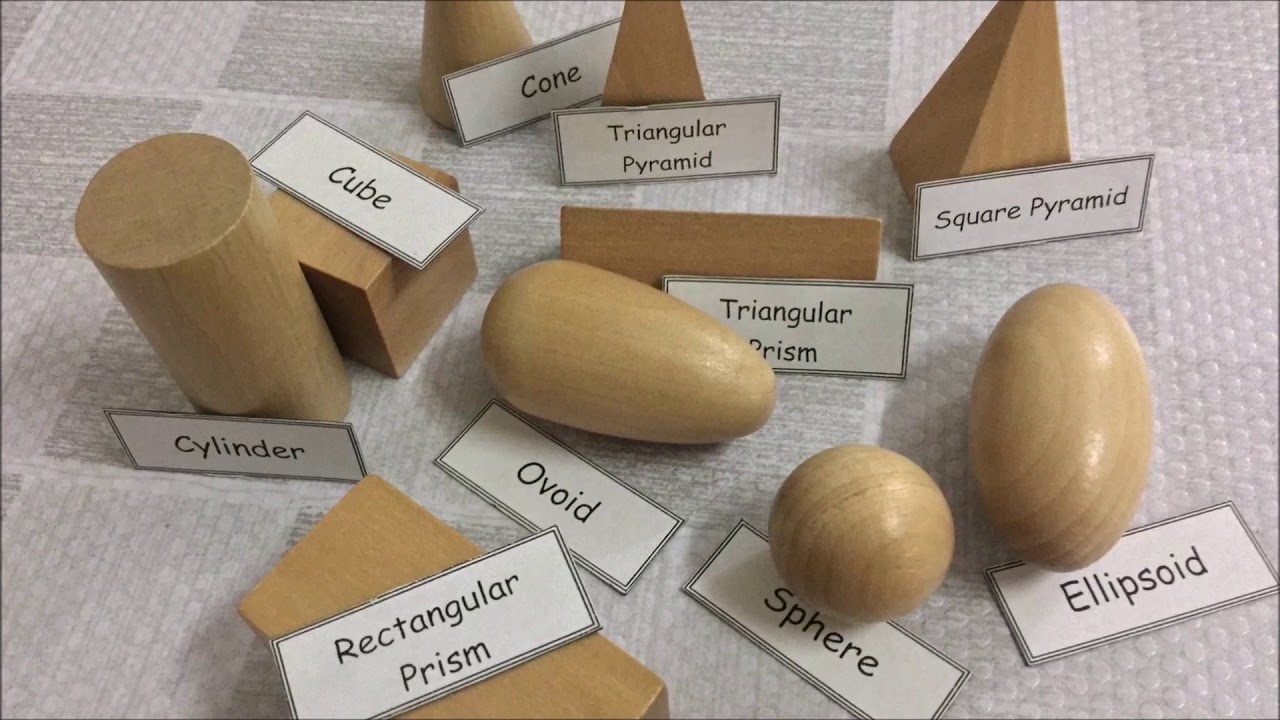 10 Wooden Geometric Solids/Shapes for preschool and primary school ...