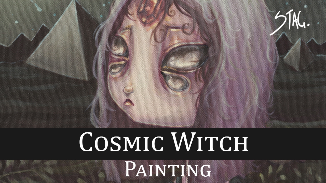 Cosmic witch Alien girl acrylic painting - YouTube