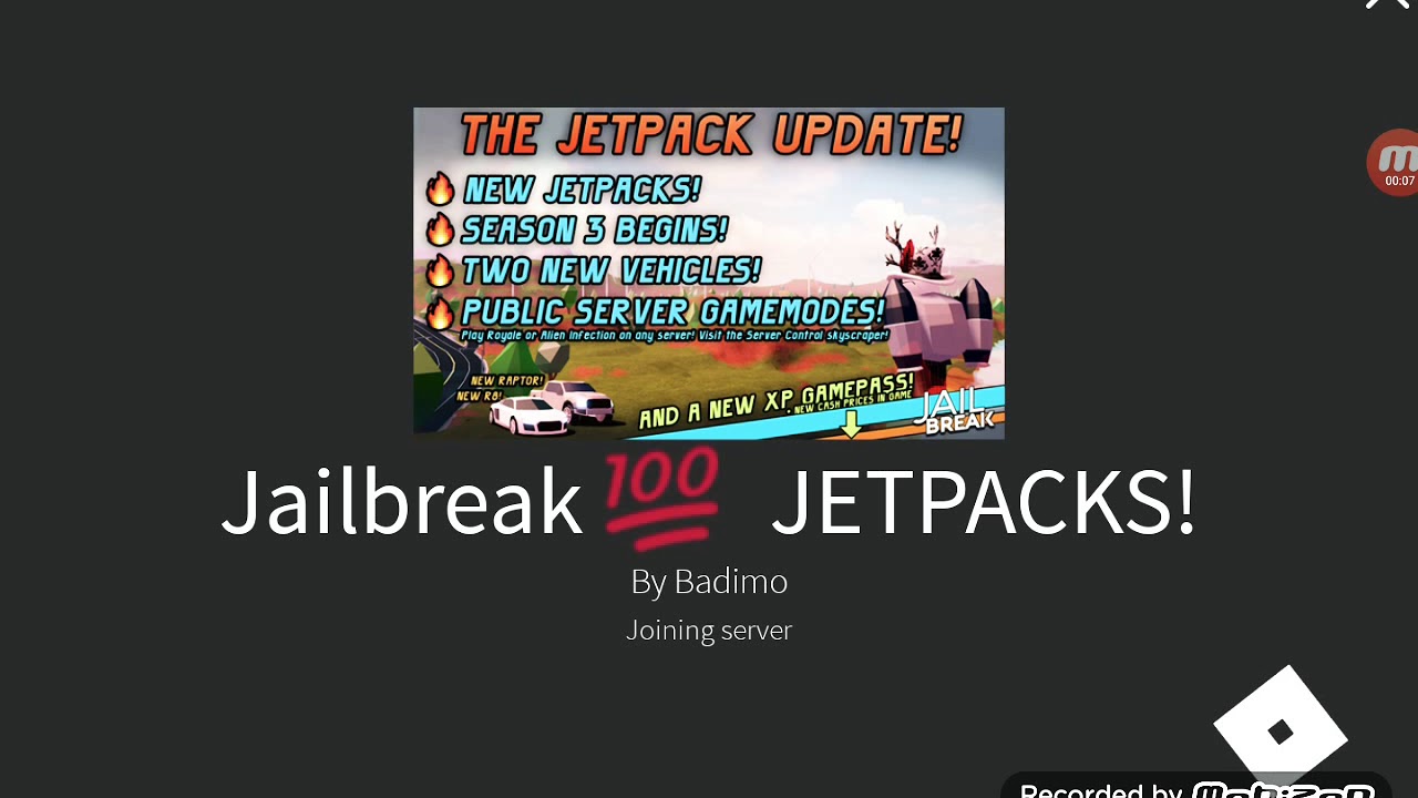 Jetpack and r8 and raptor in jailbreak is here - YouTube