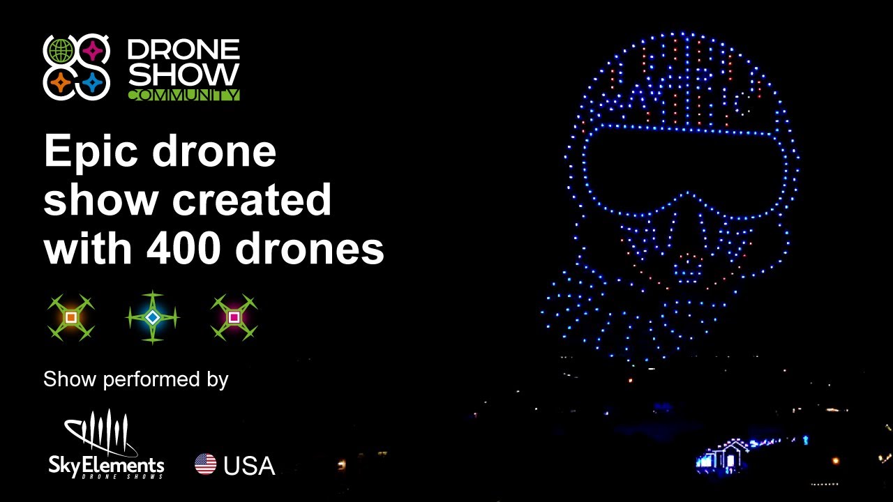 Epic drone show created from 400 drones - YouTube