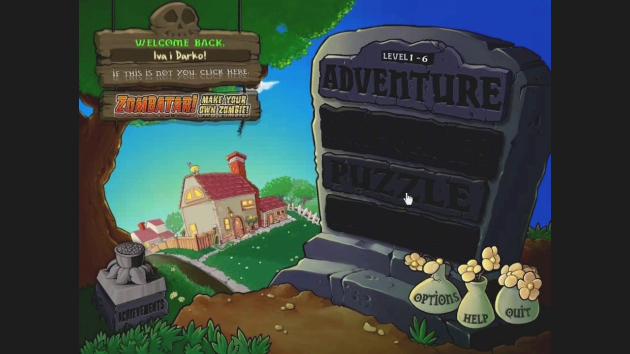 Plants Vs. Zombies Walkthrough 2 (zombatar) - YouTube