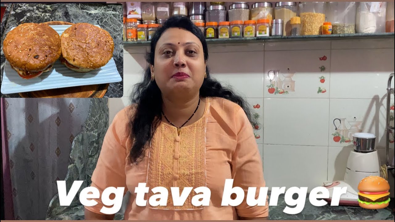 Veg tava burger 🍔 || homemade recipe - YouTube