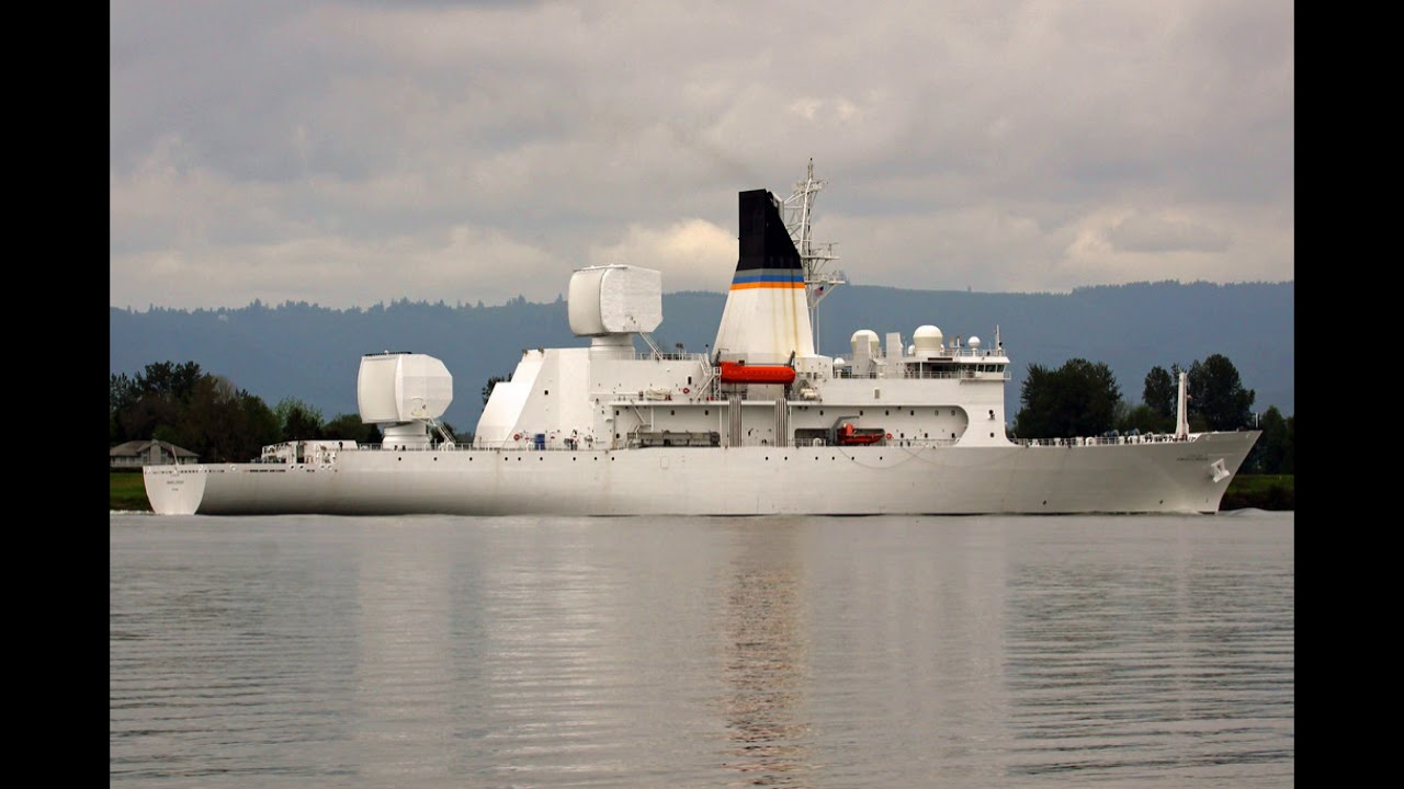 美國海軍 T-AGM-25 導彈射程儀表船剪輯 USA Navy T-AGM-25 missile range instrumentation ...