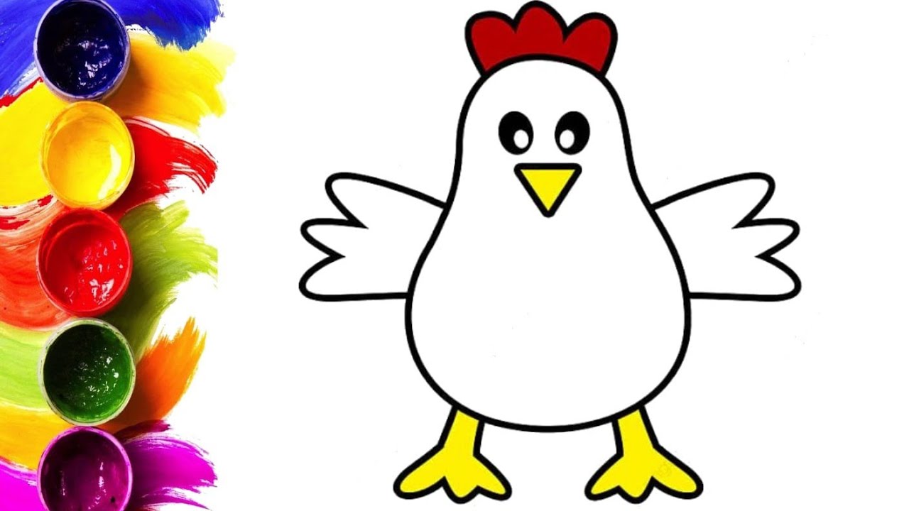 How to draw a rooster for children |Рисуем петуха для детей |Bolalar ...