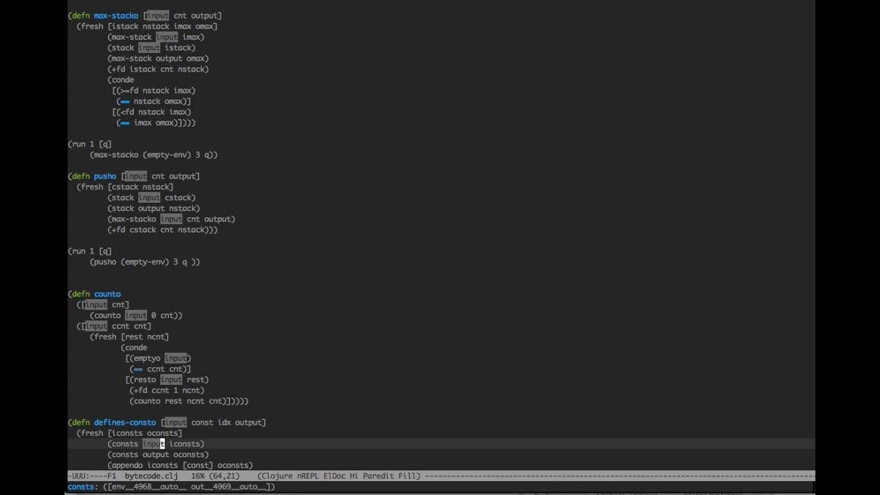 Bytecode Assembler in Core.Logic 1 - YouTube