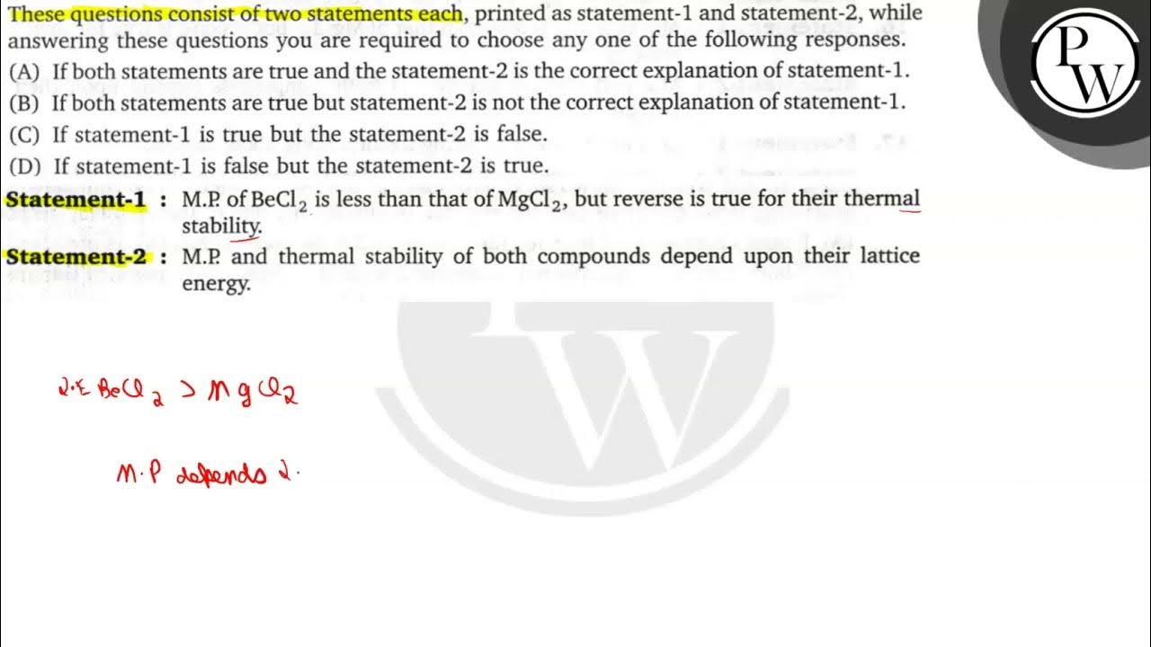 These questions consist of two statements each, printed as statement-1 and statement-2, while an ...