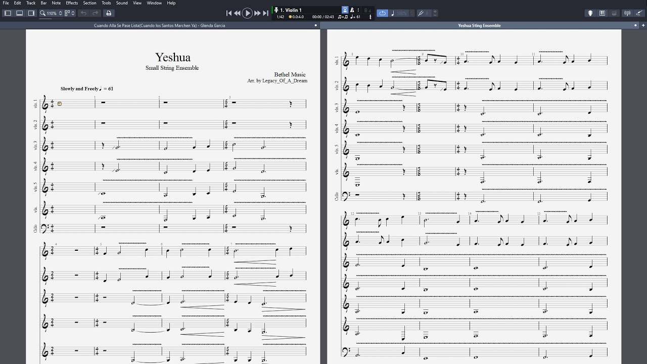 Yeshua - String Ensemble (Score / Partitura) Guitar Pro 7 - YouTube