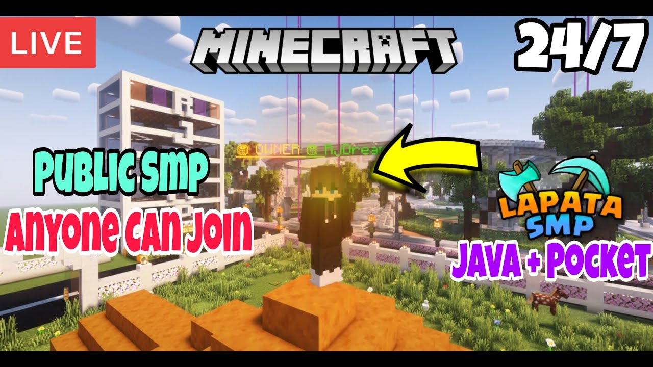 Minecraft SMP LIVE || PUBLIC SMP 24/7 JAVA + BEDROCK | FREE TO JOIN # ...