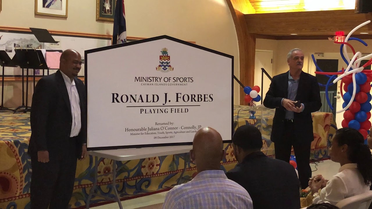Unveiling Ronald Forbes Playing Field display (North Side Grand Cayman ...