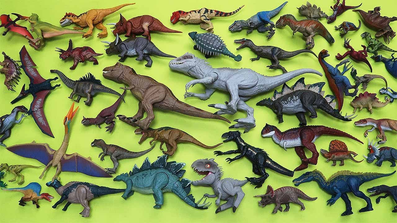 100 Dinosaur With Jurassic World, Schleich Dinosaurs - YouTube