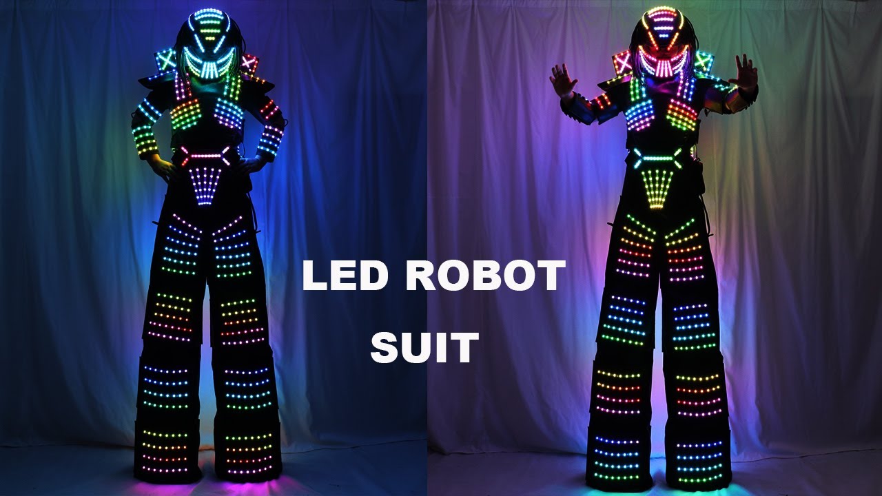 LED Robot Costume Traje LED Suit Dress Clothes Stilt Walking Luminous ...