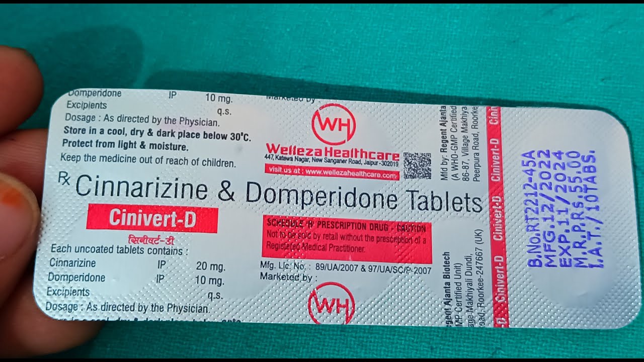 Cinnarizine And Domperidone Tablets Uses Dosage||Cinivert-D Tablet Uses ...