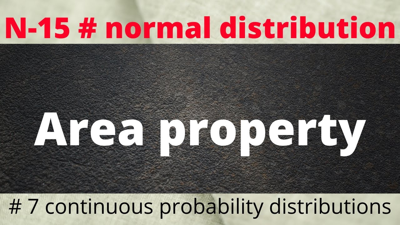 Area property of normal distribution | define area property of normal ...
