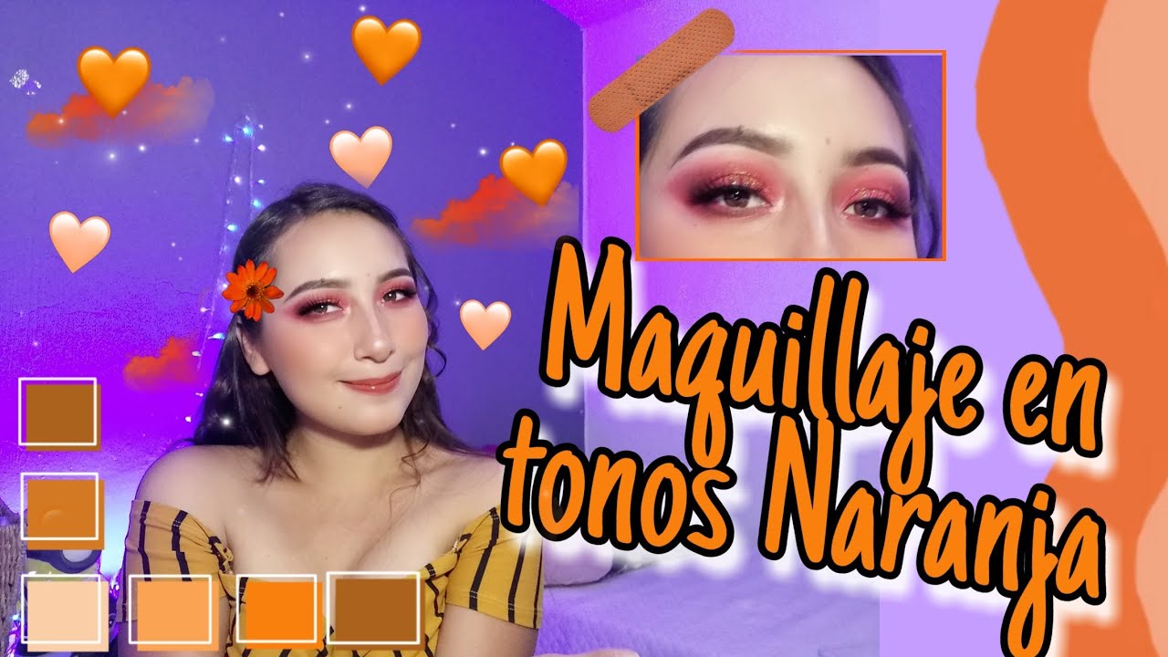 Maquillaje Naranja fácil🧡/facil paso a paso - YouTube