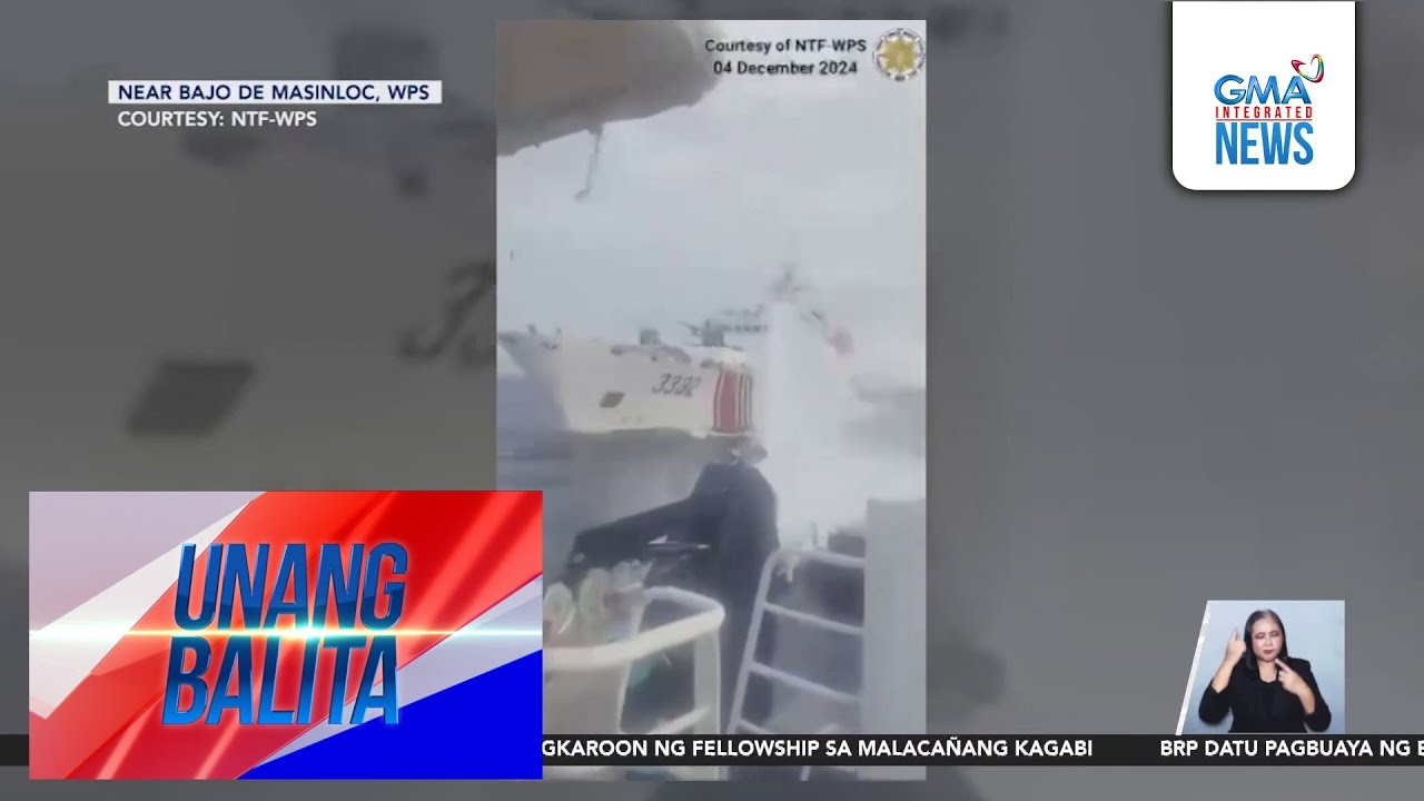 BFAR vessel BRP Datu Pagbuaya na malapit sa Bajo de Masinloc, binangga ...