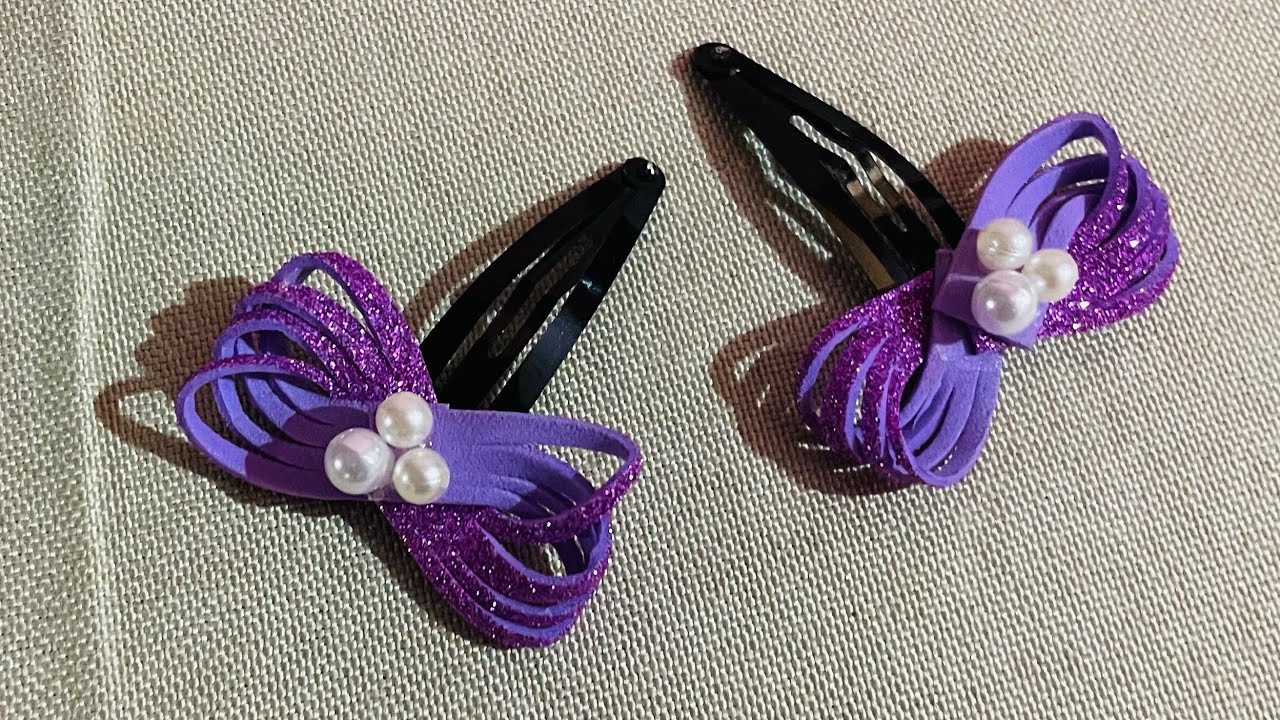 How to make beautiful hair clip using with Gliter sheet | easy way to ...