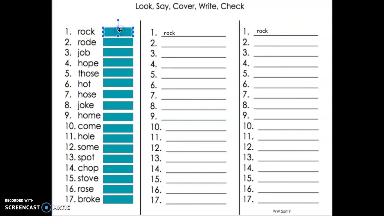 Explanation of Look, Say, Cover, Write, Check Spelling Prac - YouTube