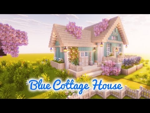 Minecraft Blue Cottage Tutorial 🌿 Cozy & Aesthetic House Build - YouTube