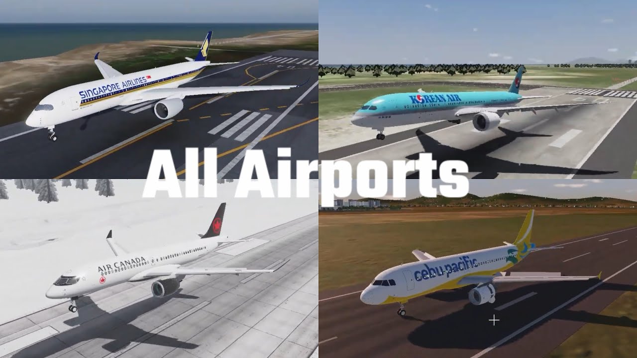 landing at all project flight airports (Project flight Roblox) - YouTube