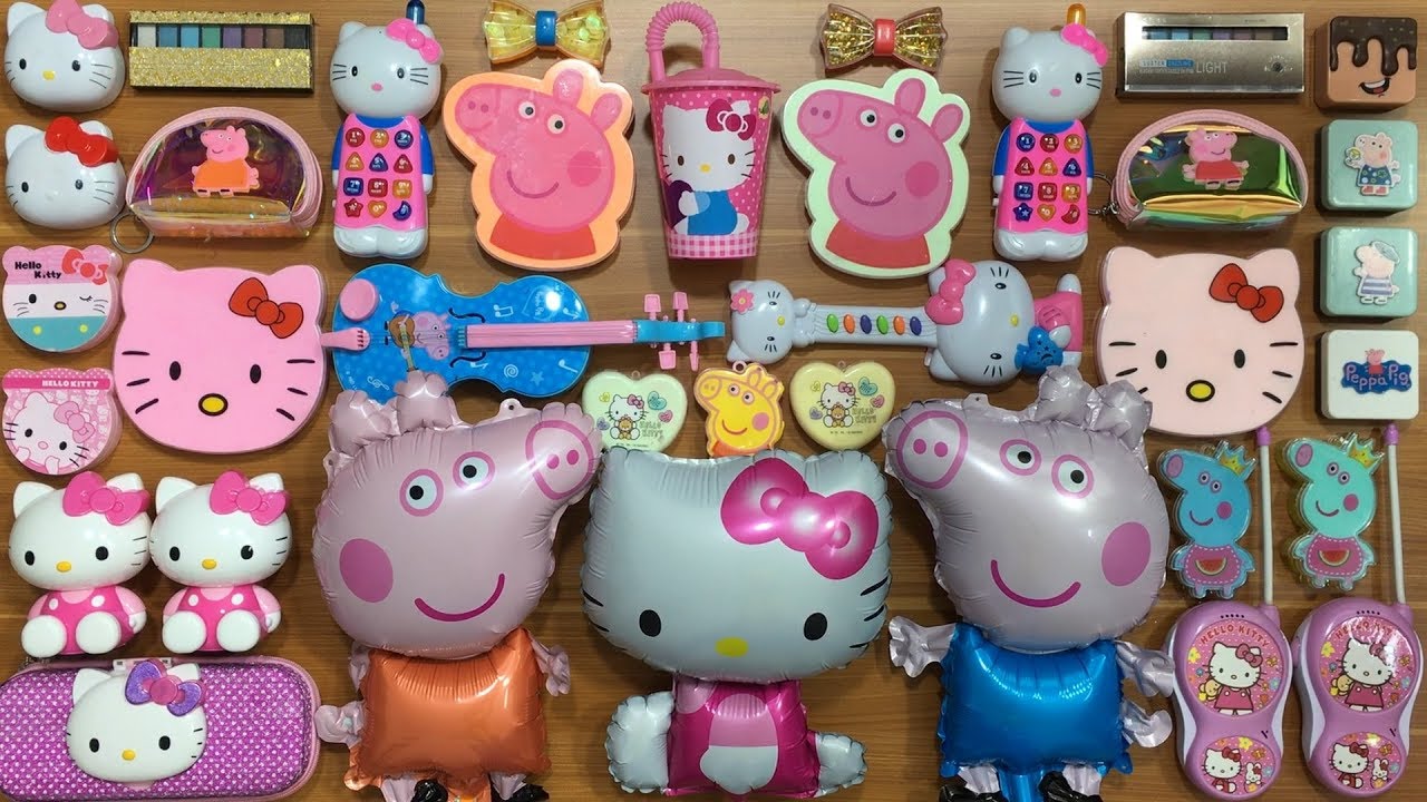 SPECIAL SERIES PEPPA PIG & HELLO KITTY SLIME | Mixing Too Many Things ...
