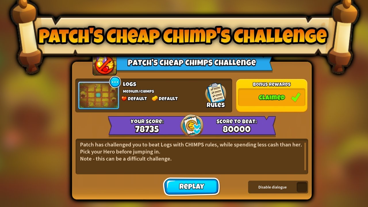 Simple Guide For Patch's Cheap Chimps Challenge in BTD6 - YouTube