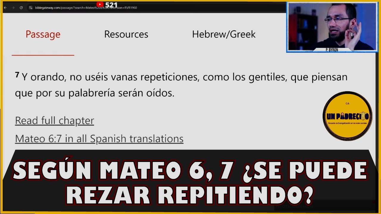 🔺Jesús repitió ORACIÓN 👉Protestantes equivocados: Mateo 6,7 - YouTube
