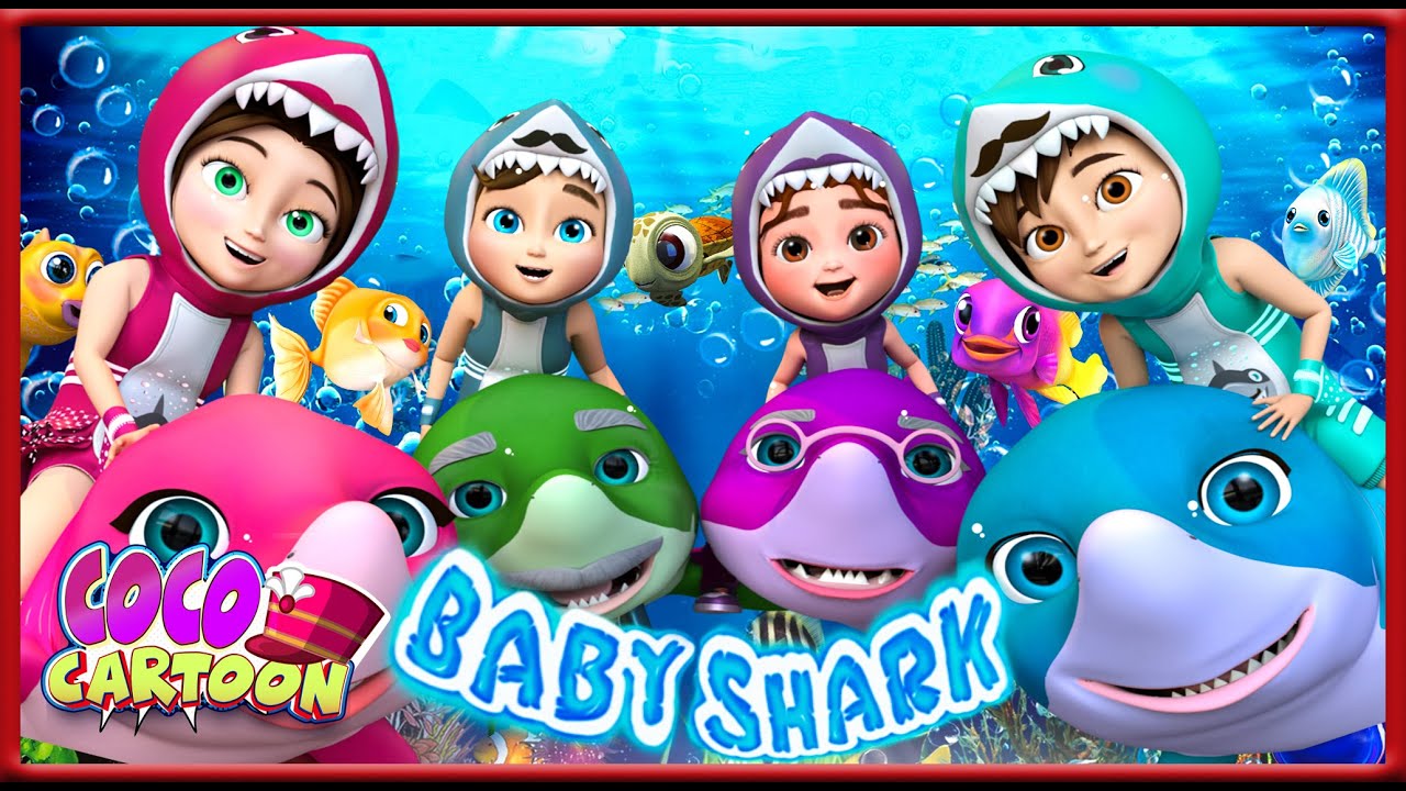 Five Little Sharks - Kids Songs & Nursery Rhymes | Coco Cartoon Nursery ...