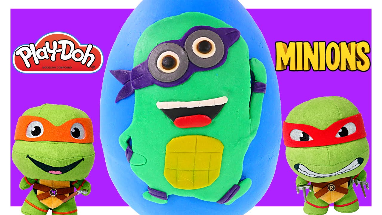 Tortugas Ninja Donatello Minion 🐢 Huevo Play Doh Sorpresa Con Juguetes ...