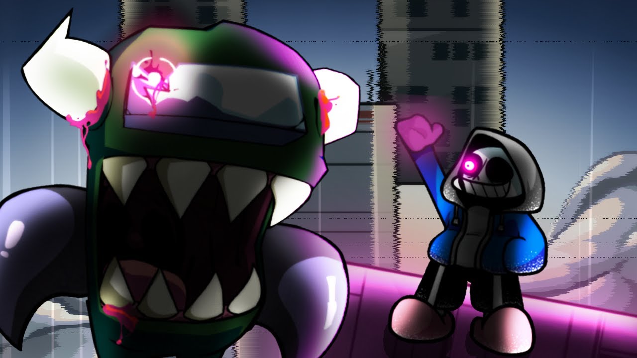 FNF MASHUP - Green Parasite Imposter Vs. Dust Sans | Ejected v2 x ...