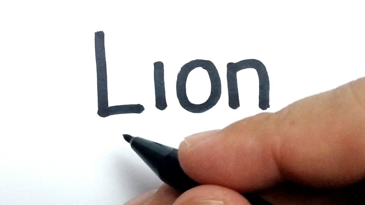 VERY EASY, How to turn words LION into cartoon - YouTube
