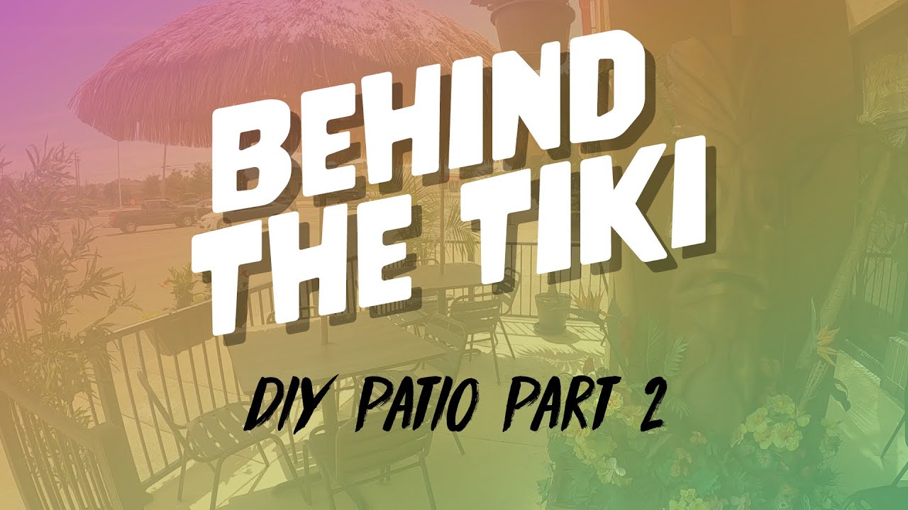 DIY Tiki Patio COMPLETE! Putting up the grass thatch umbrellas and ...